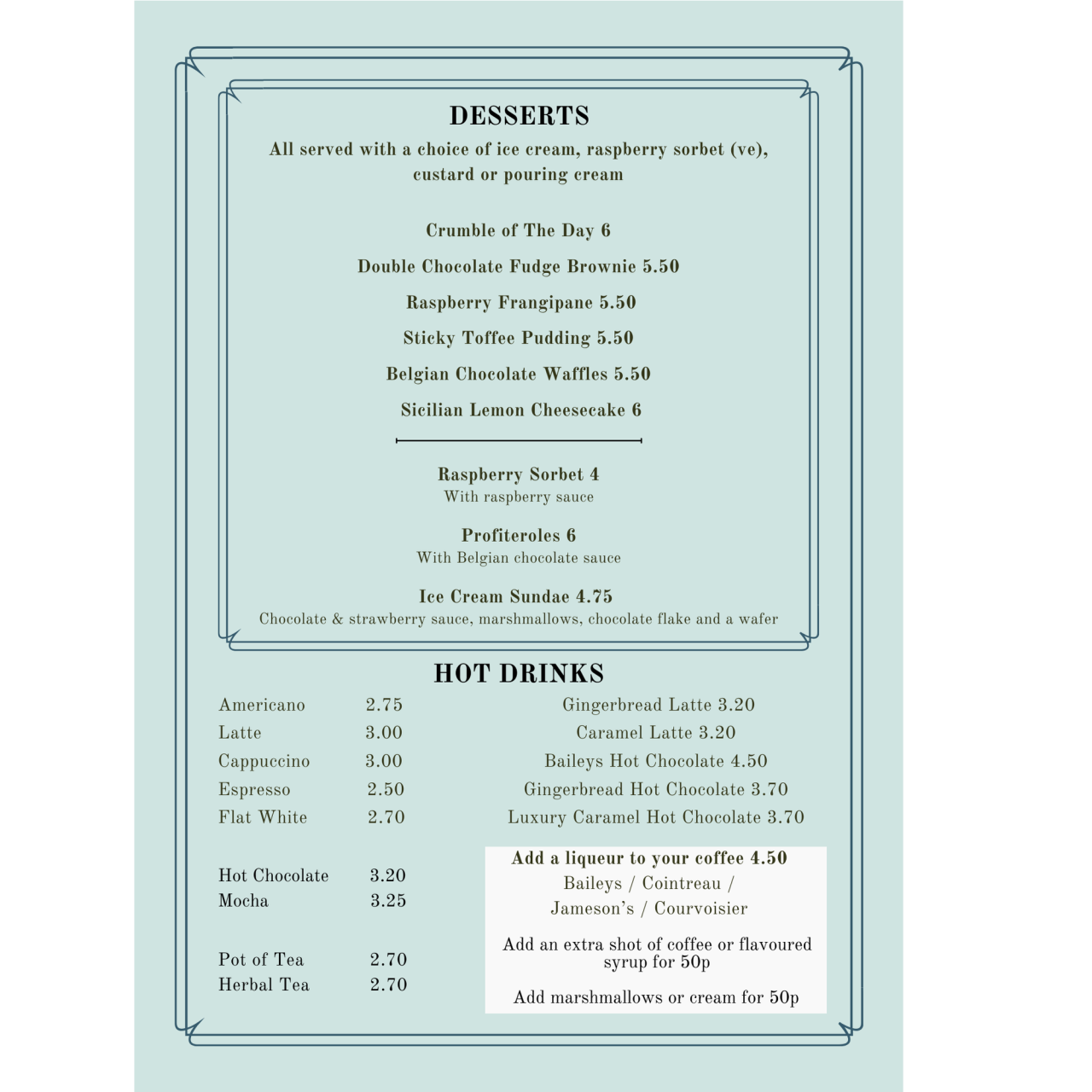 Shoulder of Mutton | Menus