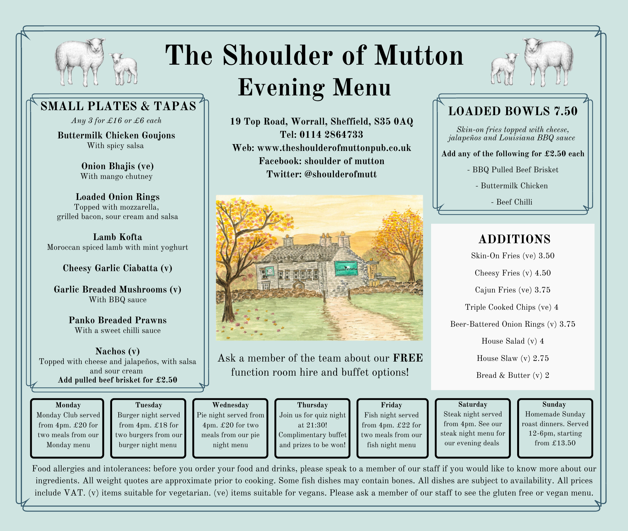 Shoulder of Mutton | Menus