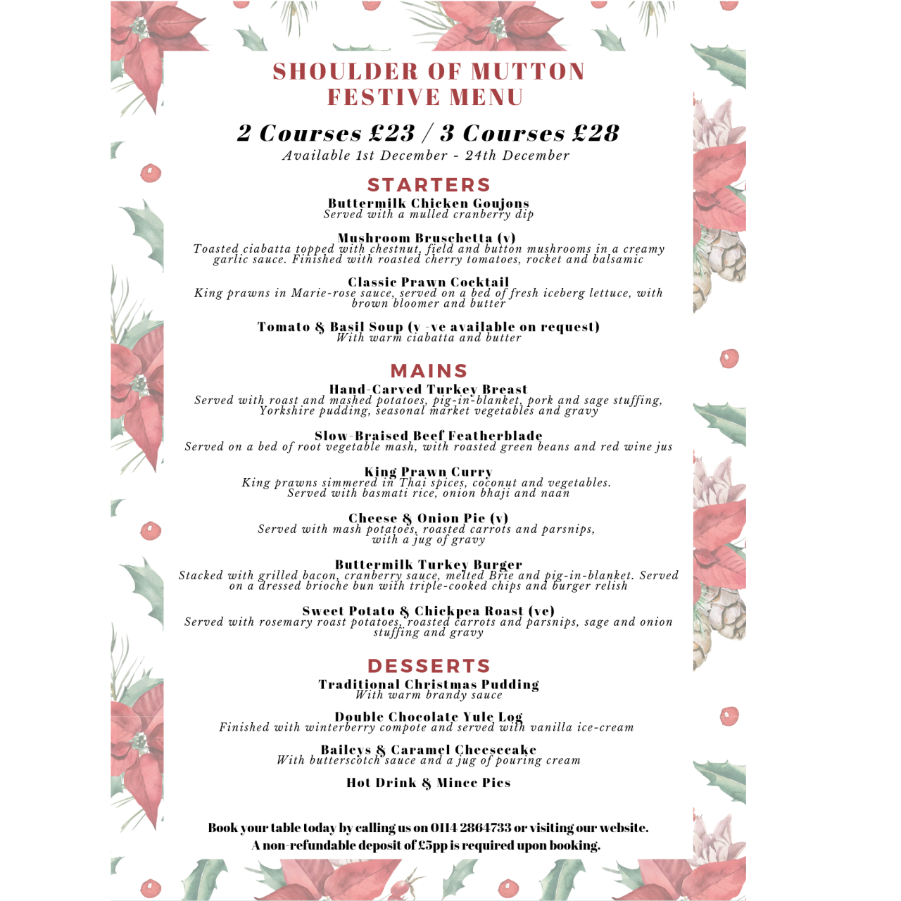 Shoulder of Mutton | Menus